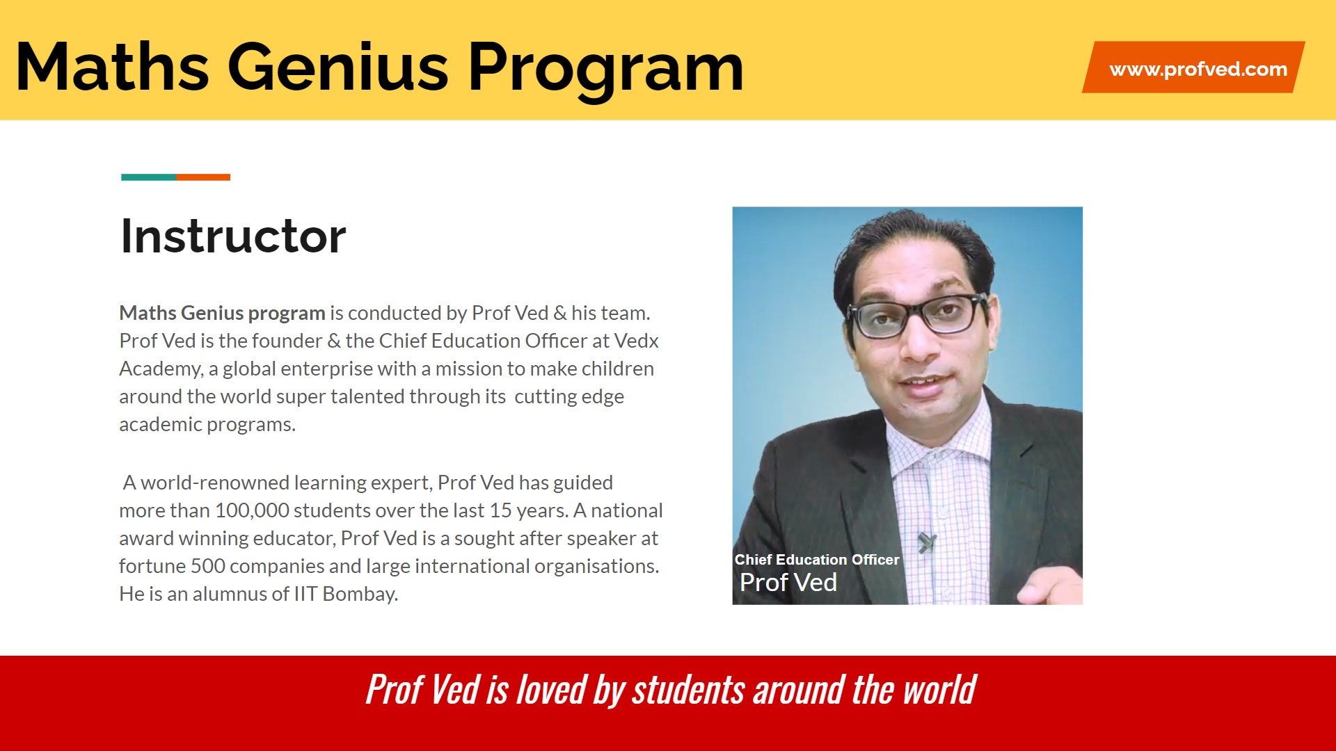 Maths Genius Program - Prof Ved