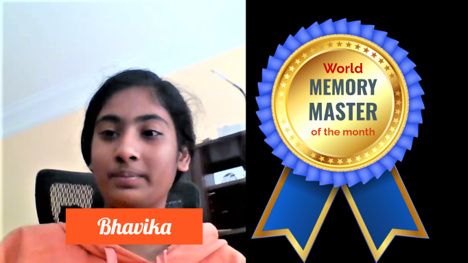 Bhavika is the World Memory Master of the month - Prof Ved