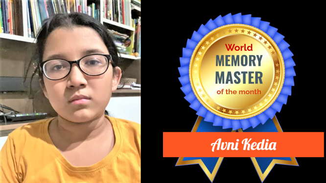 Avni Kedia is the World Memory Master of the month - Prof Ved