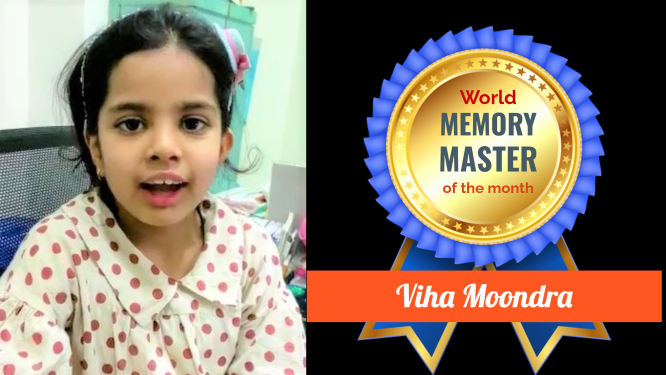 Viha Moondra is the World Memory Master of the month - Prof Ved