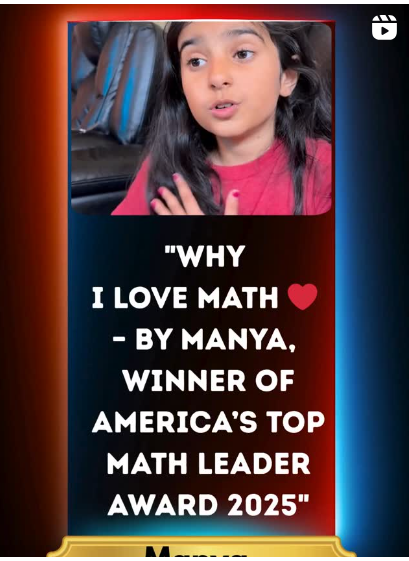 "Why I Love Math ️ – By Manya, Winner of America’s Top Math Leader ...