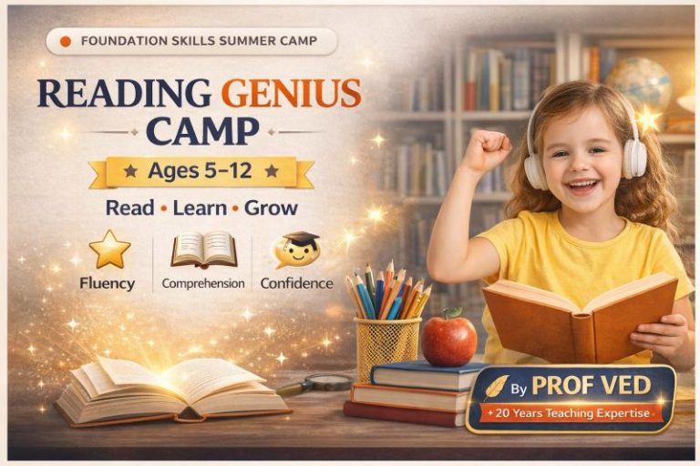 Reading Genius Summer Camp for Kids (Ages 5–12) | Prof Ved - Prof Ved